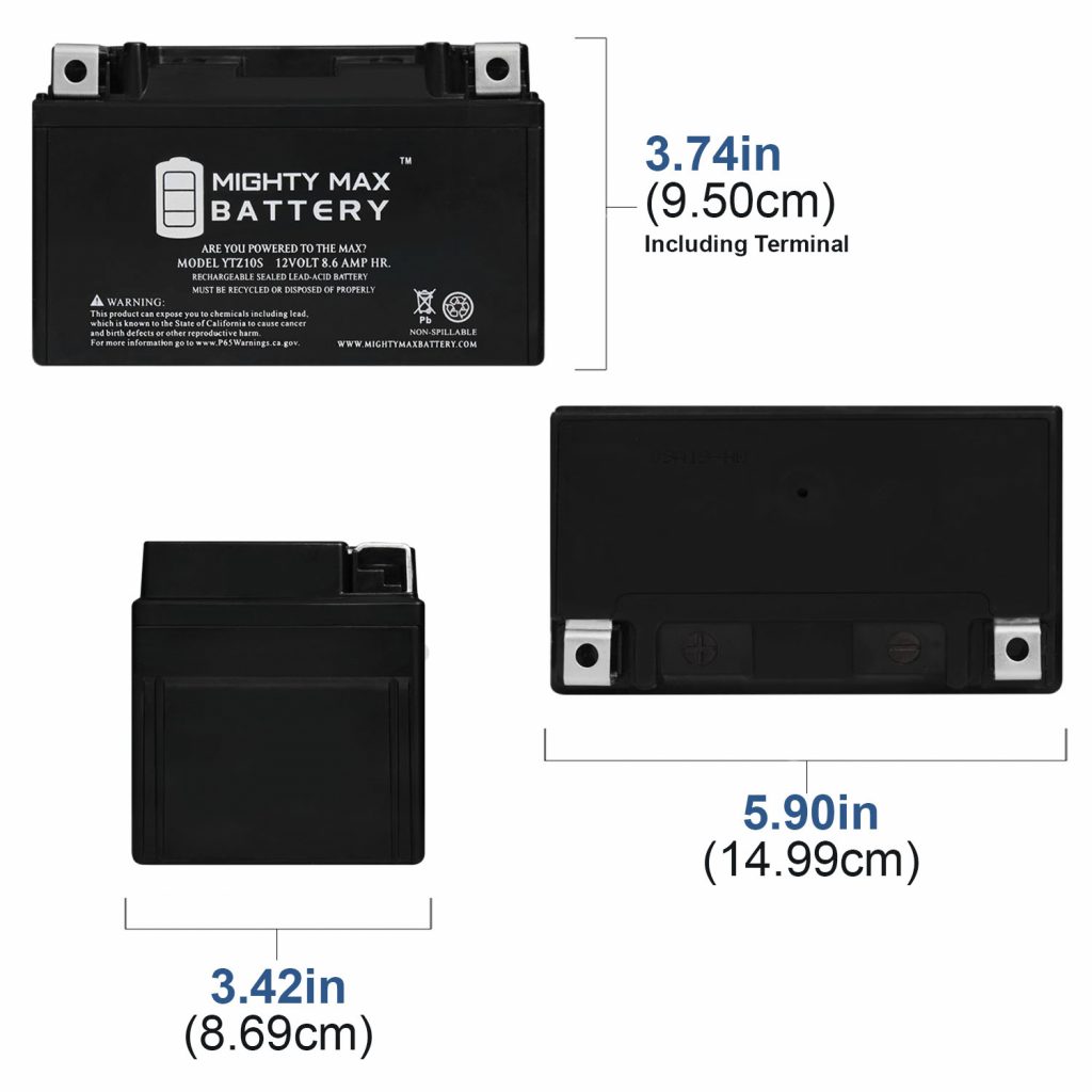 YTZ10S 12V 8.6AH Battery Replaces ATV Suzuki QuadRacer Yamaha Raptor ...