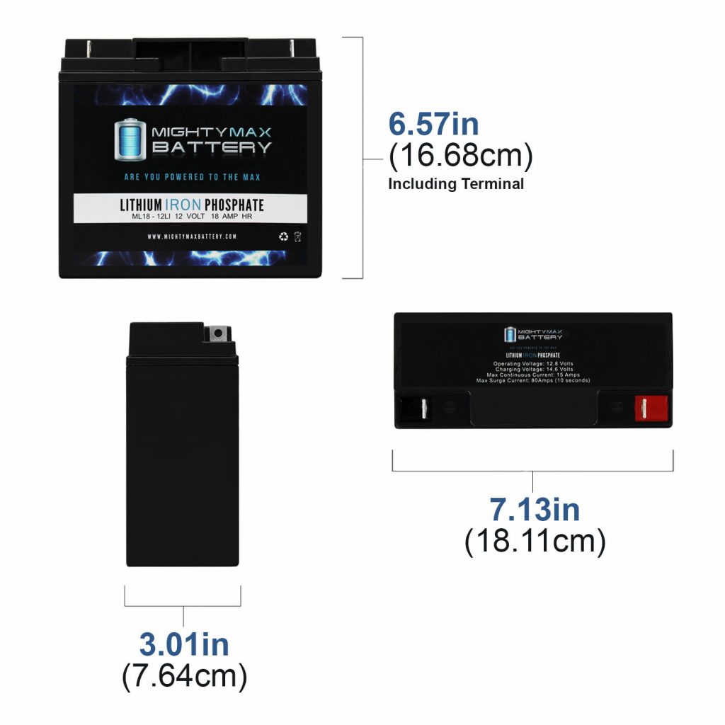 ML18-12LI - 12V 18AH Deep Cycle Lithium Battery - MightyMaxBattery