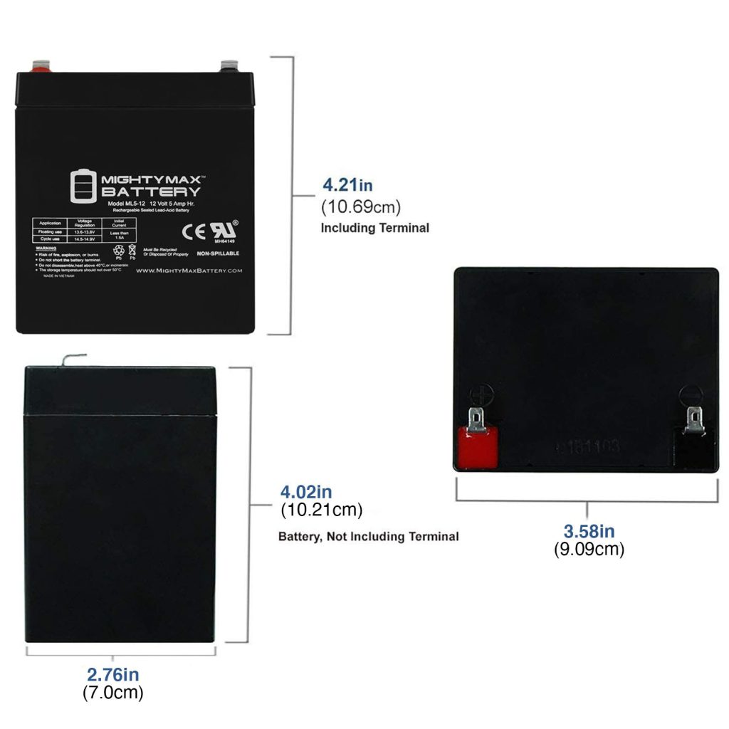 ML5-12 - 12V 5AH Solex BD124 Alarm Back Up DSC Security Panel ...