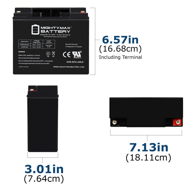 12V 18AH INT Battery for Vector VEC012POB Power on Board Jump Starter ...