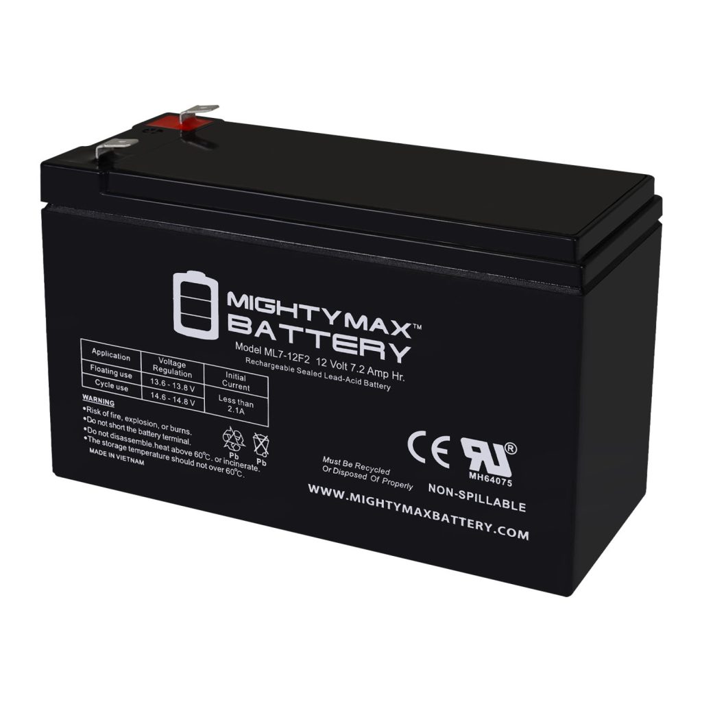 Mighty Max Battery ML7-12F2 - 12 Volt 7 AH, F2 Terminal, Rechargeable SLA AGM Battery ...
