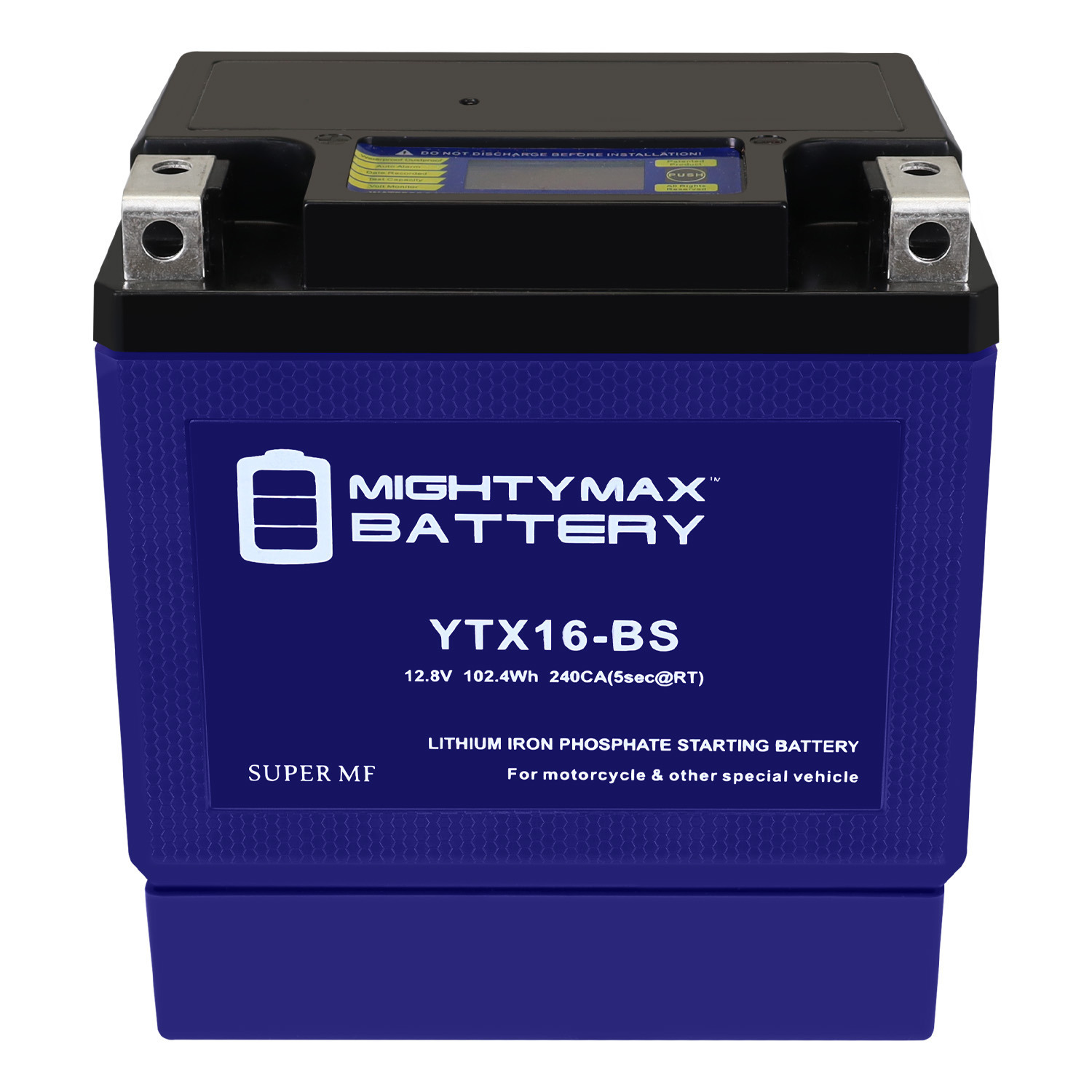 Mighty Max Battery YTX16-BSLIFEPO4 - 12 Volt 14 AH, 360 CCA, Lithium ...