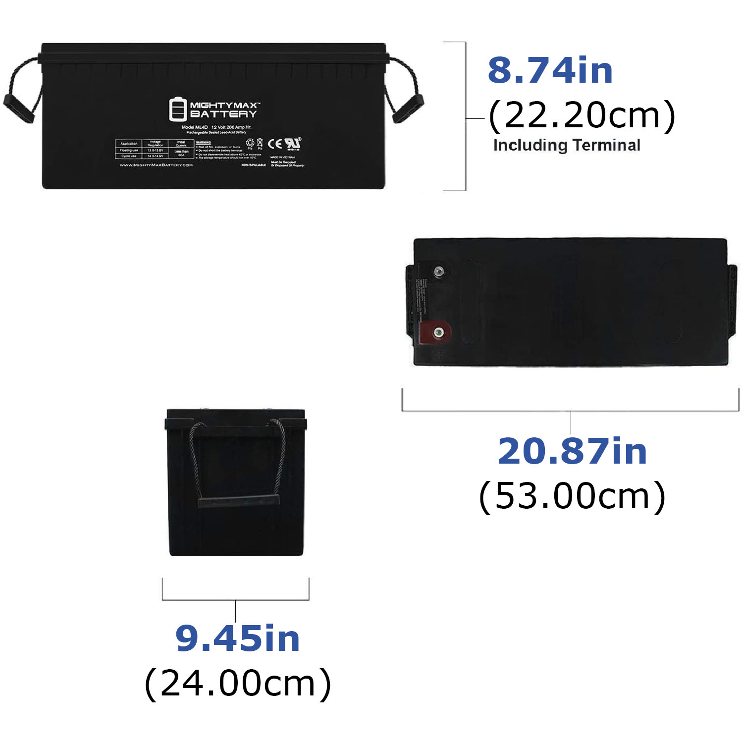 12V 200Ah 4D SLA Replacement Battery for Napa 7266 - MightyMaxBattery
