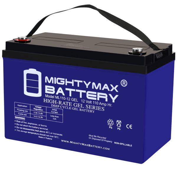 ML110-12GEL - 12 Volt 110 AH, GEL Type, Internal Thread (INT) Terminal ...