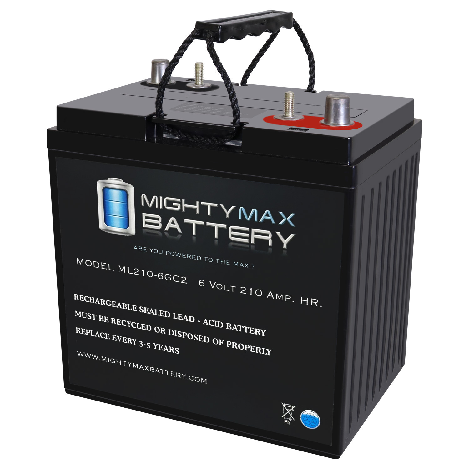Mighty Max Battery ML210-6GC2 - 6 Volt 210 AH, Dual Terminal ...