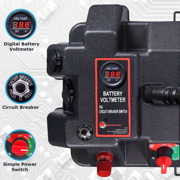 Trolling Motor Smart Battery Box Power Center for 12V Batteries up to ...