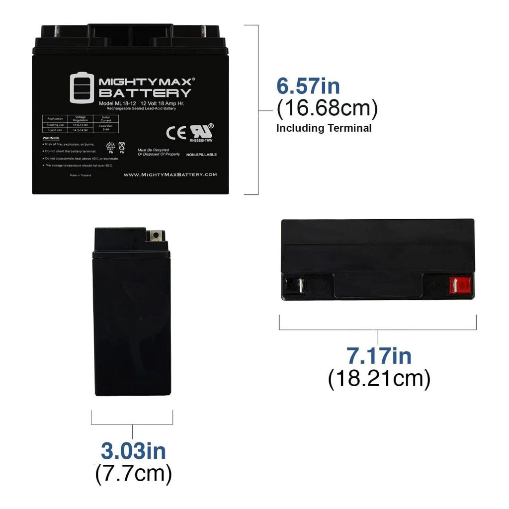 ML18-12 - 12V 18AH CB19-12 SLA AGM Rechargeable Deep Cycle Replacement ...