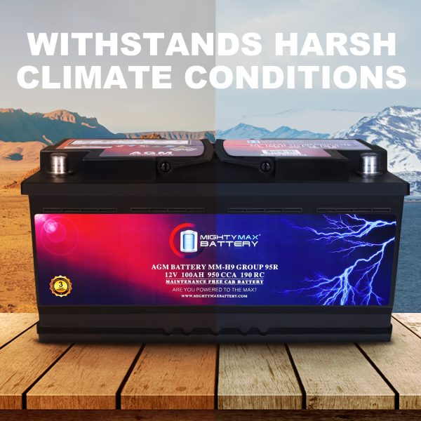 MM-H9 Start and Stop Car BCI Group 95R 12V 100AH, 190RC, 950CCA ...