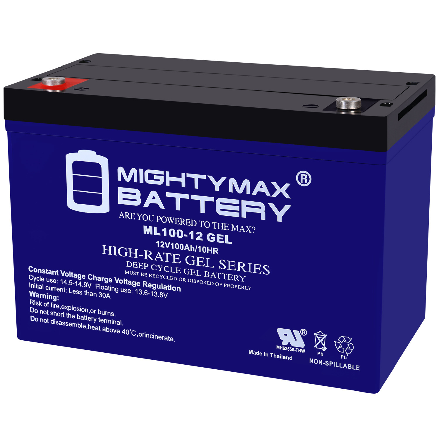 12V 100AH GEL Battery Replaces Zamp Solar 80 Watt Portable Charging ...