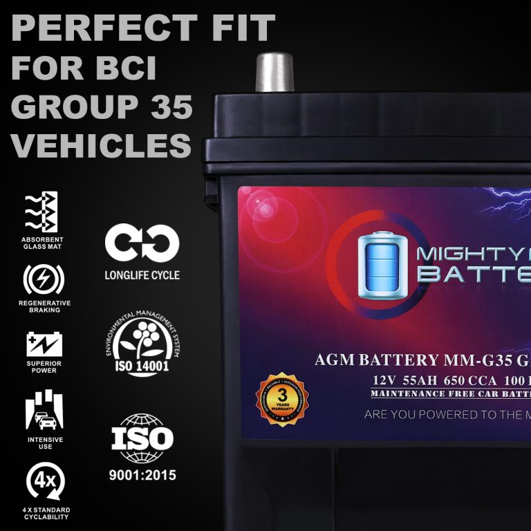 MM-G35 Start and Stop Car BCI Group Size 35 12V 55Ah, 100RC, 650 CCA ...