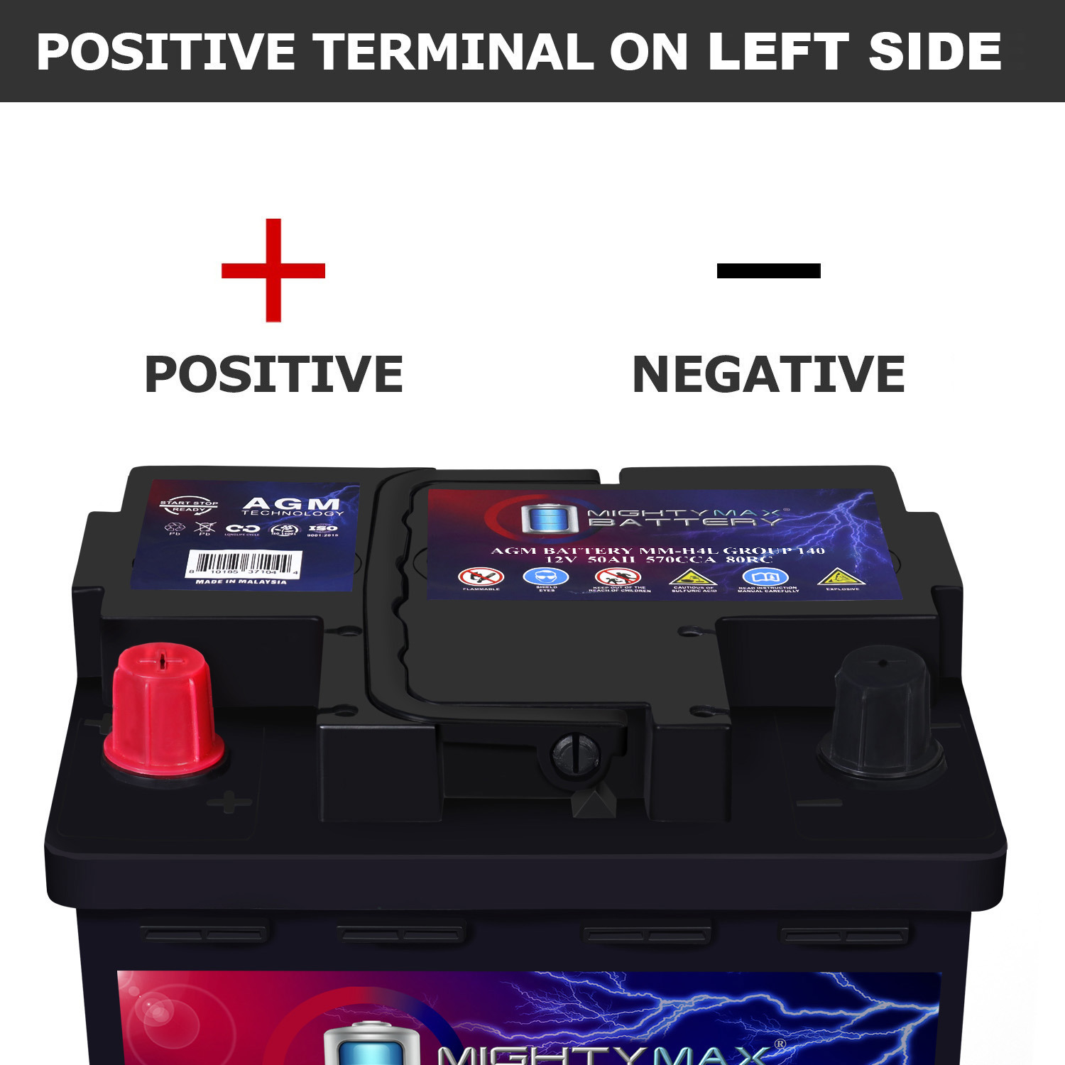 MM-H4L Start and Stop Car BCI Group Size 140 Positive Terminal on Left ...