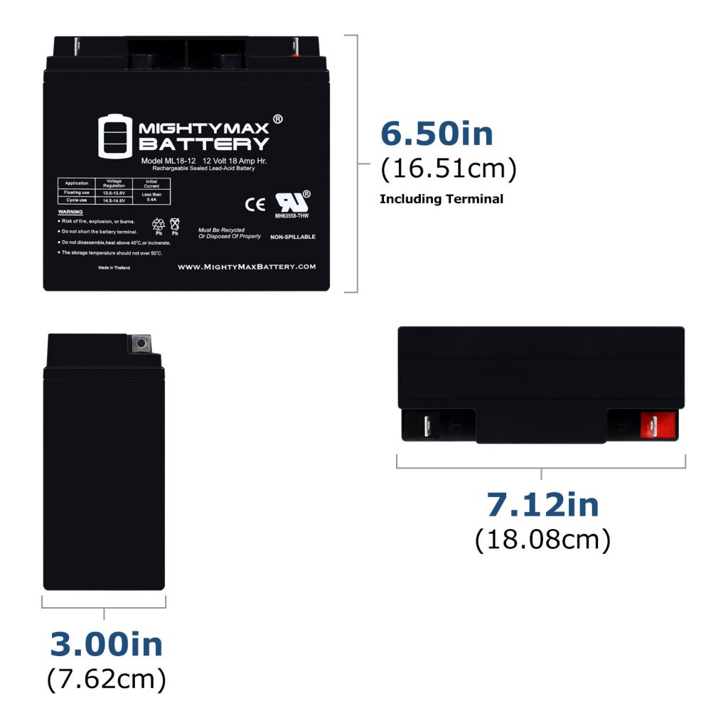 ML18-12 - 12V 18AH Pride Mobility SPSC60 Revo Sport Replacement Battery ...